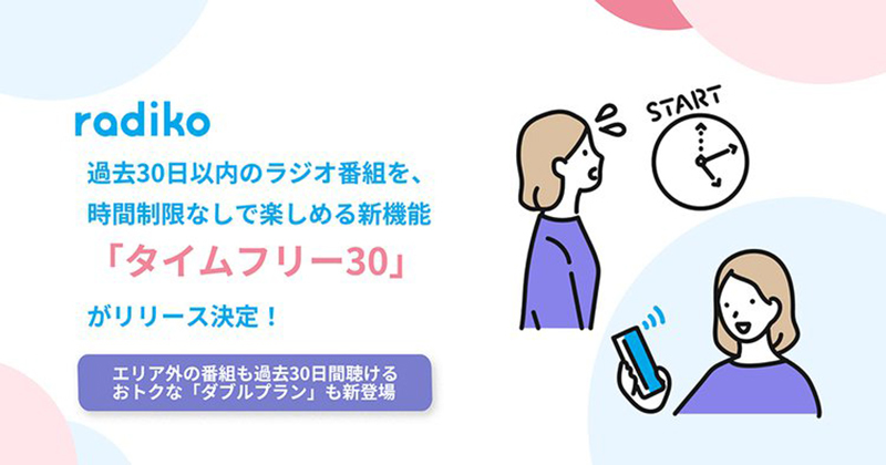 radiko、過去30日以内のラジオ番組が聴き放題の「タイムフリー30」を本日提供開始 - PHILE WEB