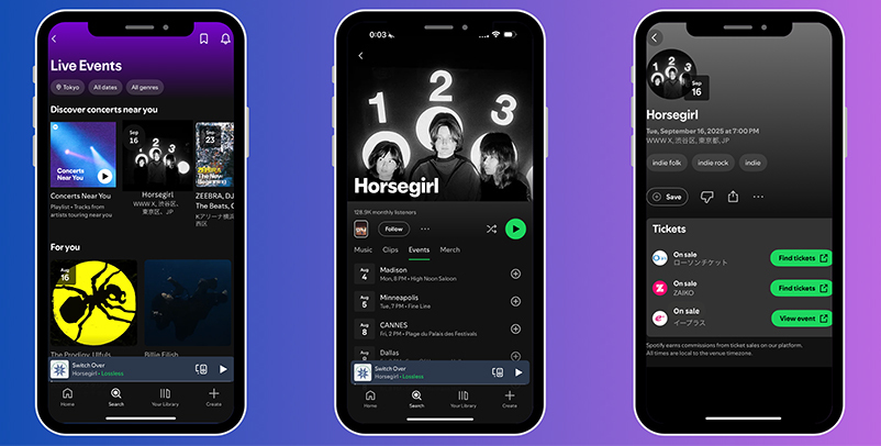 Spotify、“ローチケ”とのチケット連携を本日開始。より多くのライブイベントを発見可能に - PHILE WEB