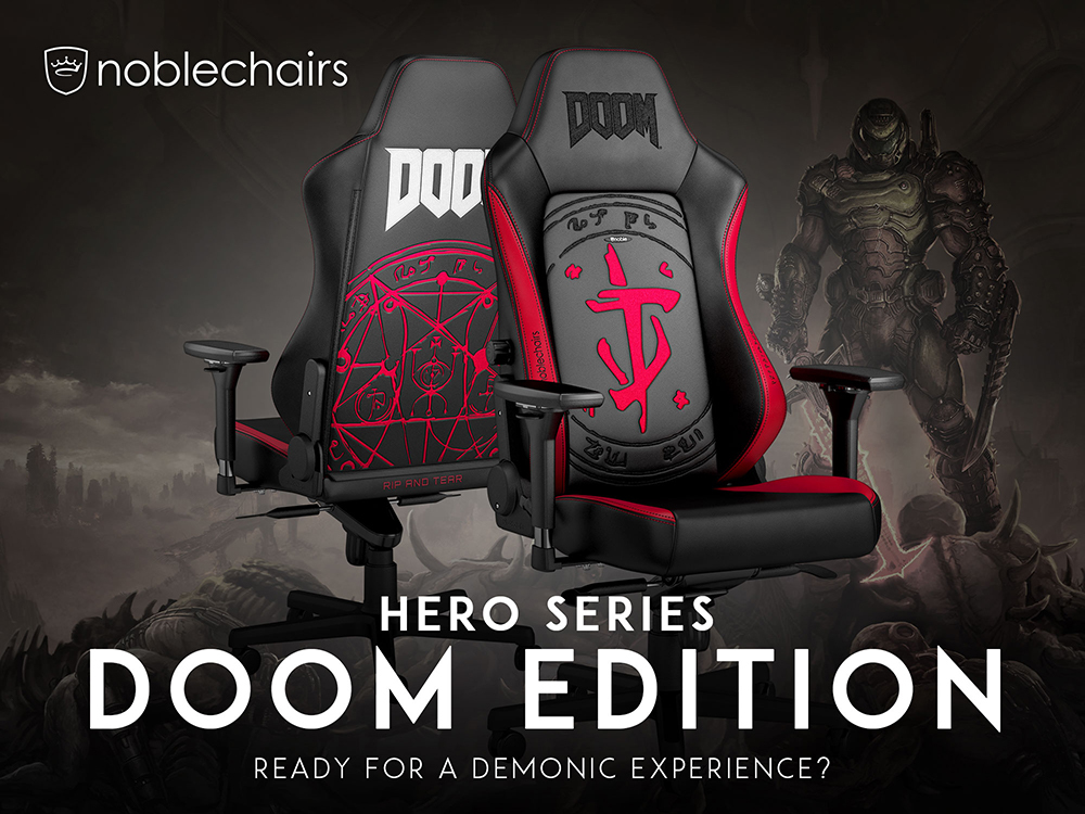 『DOOM』コラボのゲーミングチェア登場。Bethesda公式ライセンス品第2弾、ベースモデルは「HERO」 - PHILE WEB